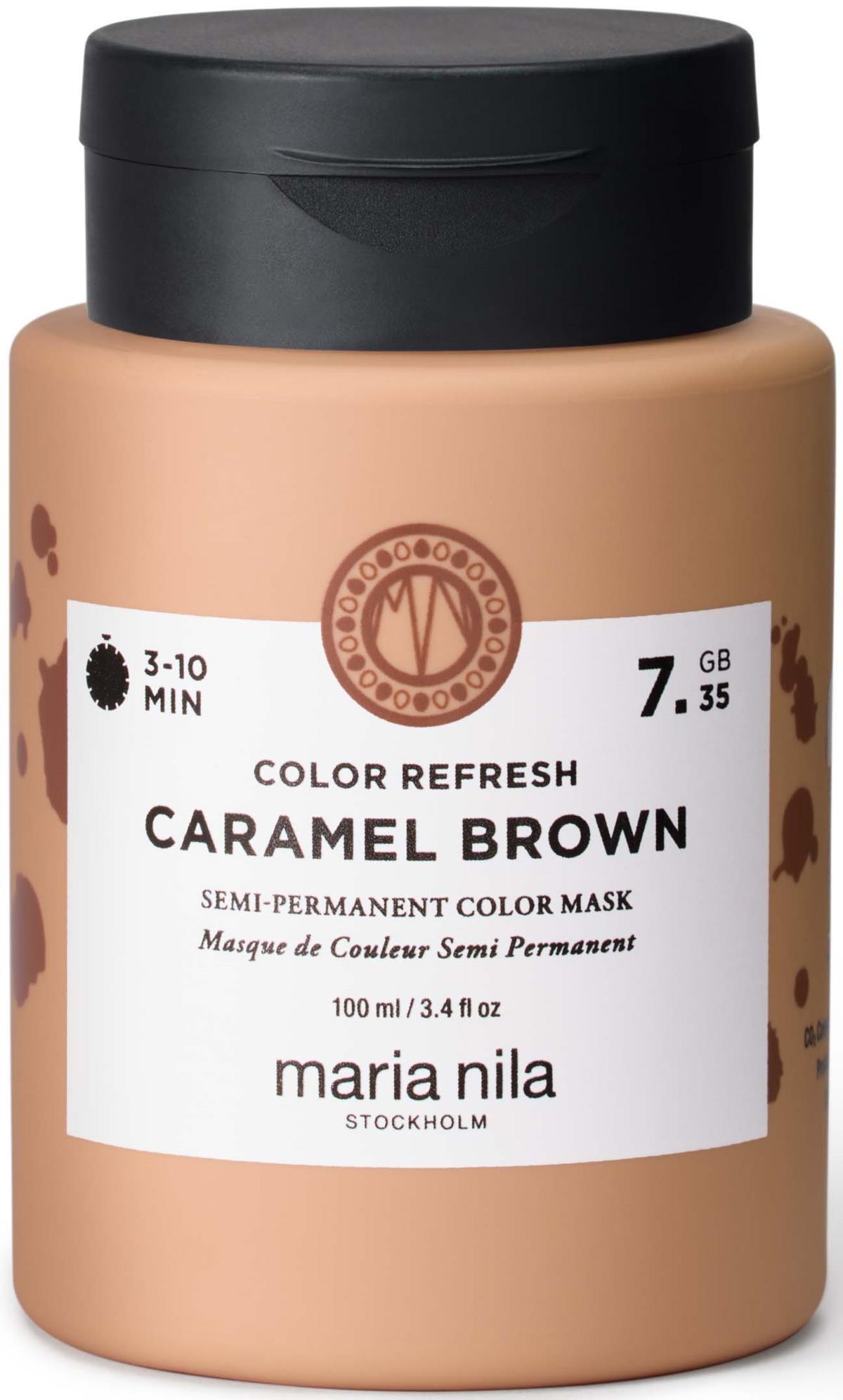 Maria Nila Colour Refresh Semi-Permanent Color Mask 7.35 Caramel Brown ...