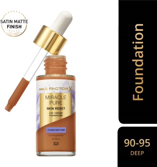 Max Factor Miracle Pure 2In1 Skin Reset Serum Foundation 80-85 Medium ...
