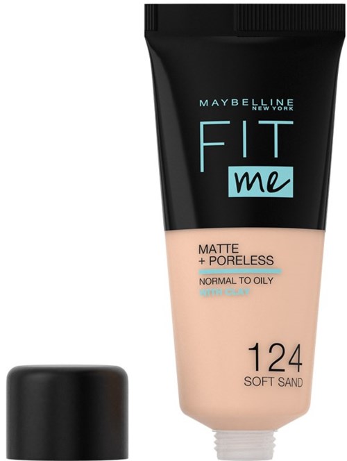 Maybelline New York Fit Me Matte + Poreless Foundation 124 Soft Sand ...