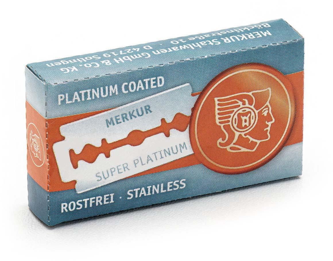 Merkur Solingen Double Edge Razor Blades Super Platinum Stainless x10 ... Merkur Solingen Double Edge Razor Blades Super Platinum Stainless x10 ...