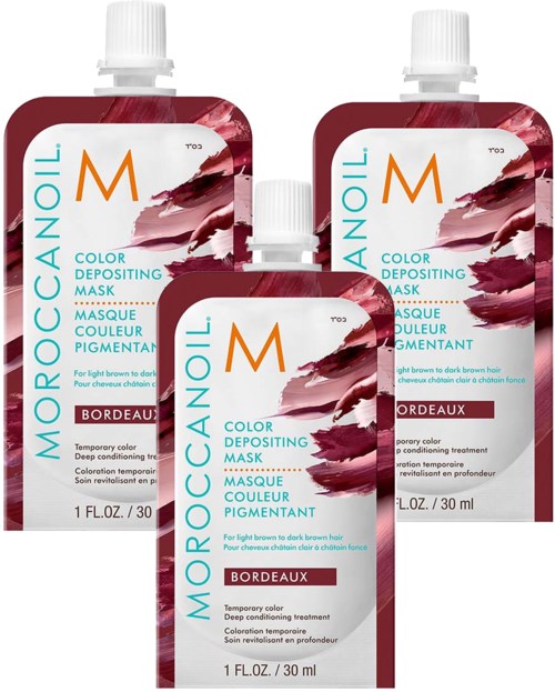 Moroccanoil Color Depositing Mask Bordeaux 30 ml x 3 | lyko.com