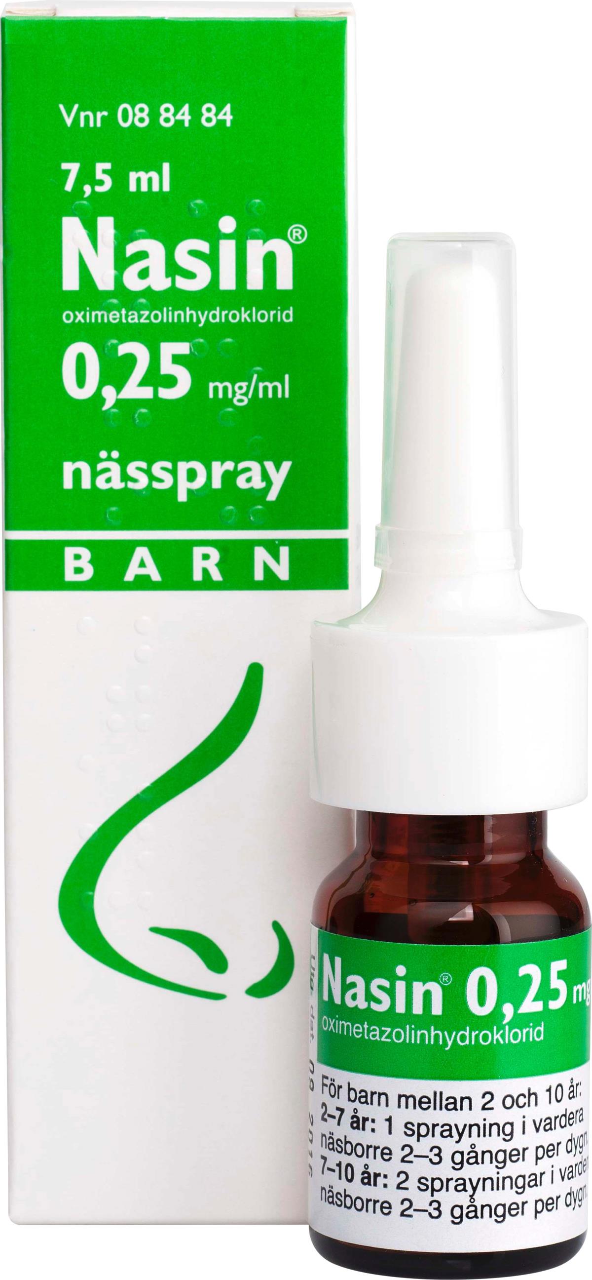 Nasin 0,25 mg/ml nässpray 7,5 ml | lyko.com