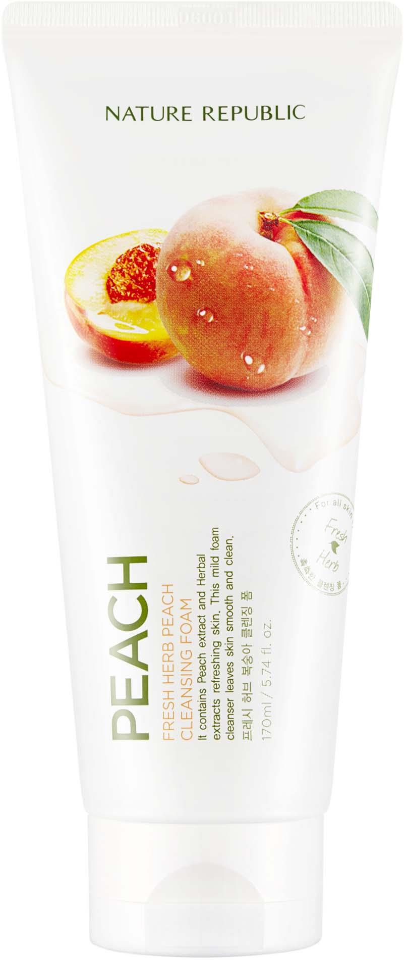 Nature Republic Fresh Herb Peach Cleansing Foam 170 ml | lyko.com
