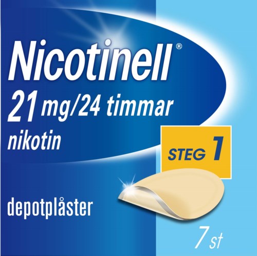 Nicotinell Nikotinplåster 21 mg/24 timmar Depotplåster 7 st | lyko.com
