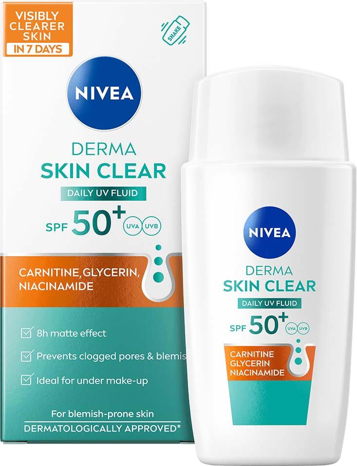 NIVEA Derma Skin Clear Daily UV Fluid SPF 50+ 40 ml | lyko.com
