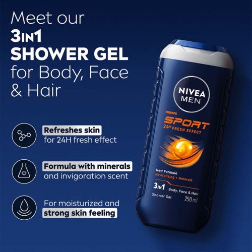 NIVEA MEN Sport Shower Gel 250 ml | lyko.com
