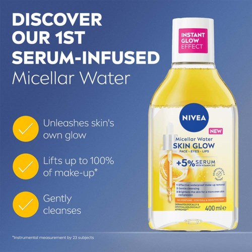 NIVEA Micellar Water Skin Glow +5% serum 400 ml | lyko.com