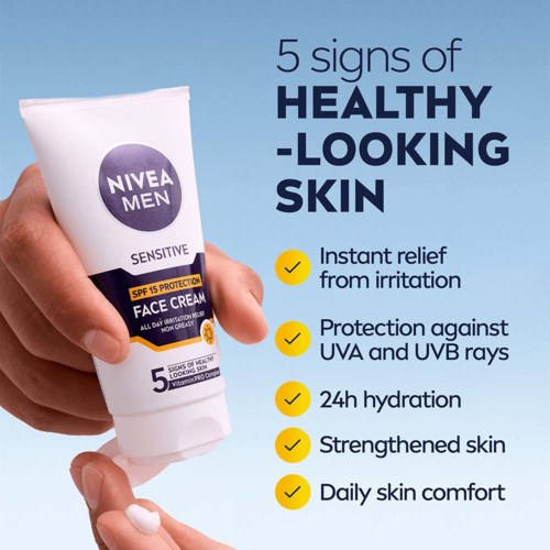 NIVEA MEN Sensitive Face Cream SPF 15 75 ml | lyko.com