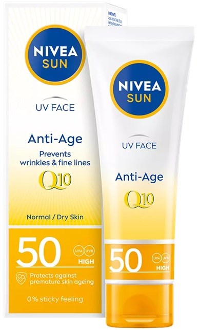 NIVEA SUN UV Face Anti Age Q10 Cream SPF 50 50 ml | lyko.com