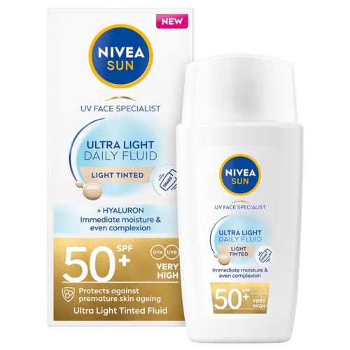 NIVEA SUN UV Face Daily Fluid Light Tinted SPF 50+ 40 ml | lyko.com