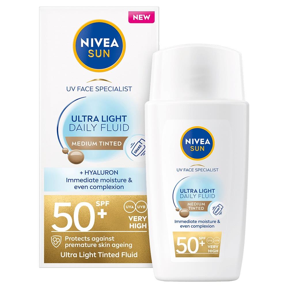 NIVEA SUN UV Face Ultra Fluid Medium Tinted SPF50+ 40 ml | lyko.com