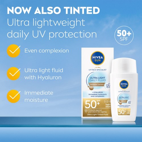 NIVEA SUN UV Face Daily Fluid Medium Tinted SPF 50+ 40 ml | lyko.com