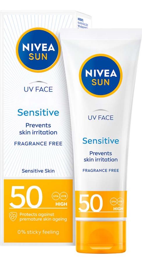 NIVEA SUN UV Face Sensitive Cream SPF50 50 ml | lyko.com
