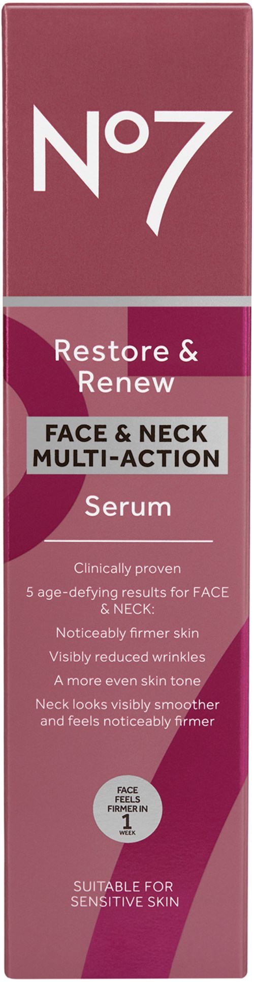 No7 Restore & Renew Multi Action Face & Neck Serum 30 ml | lyko.com