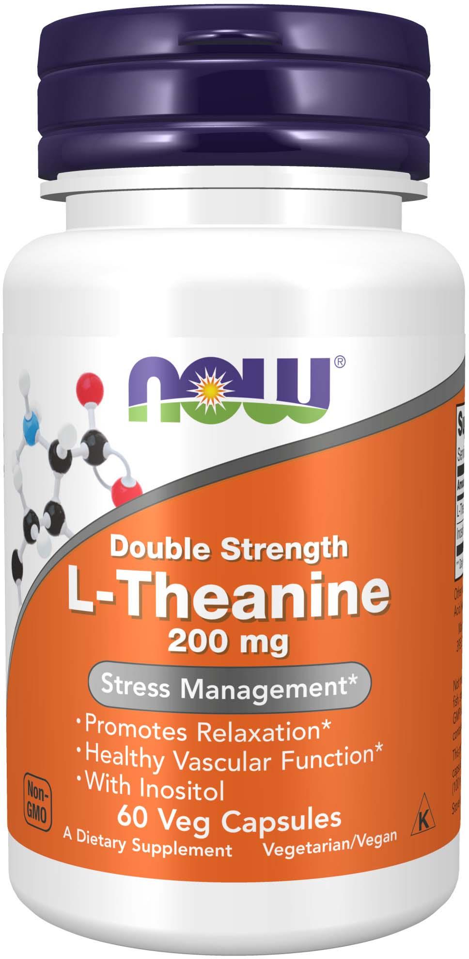 NOW Theanine 200 mg 60 pcs | lyko.com