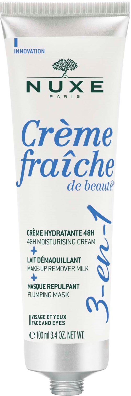 Nuxe Crème fraîche de beauté 3-in-1 48H Moisturising Cream, Make-Up Remover Milk, Plumping Mask ...