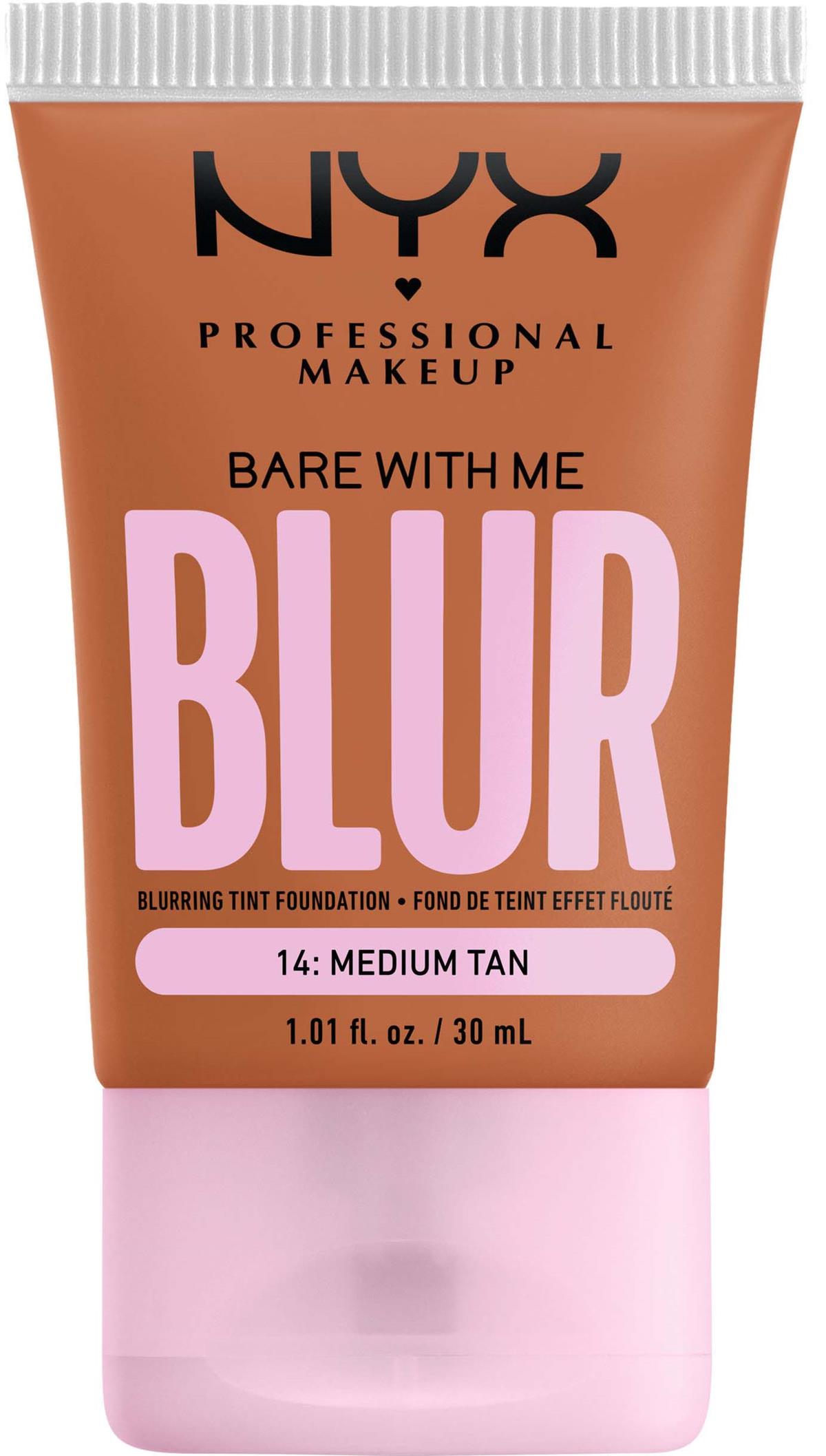 NYX PROFESSIONAL MAKEUP Bare With Me Blur Tint Foundation 14 Medium Tan ...