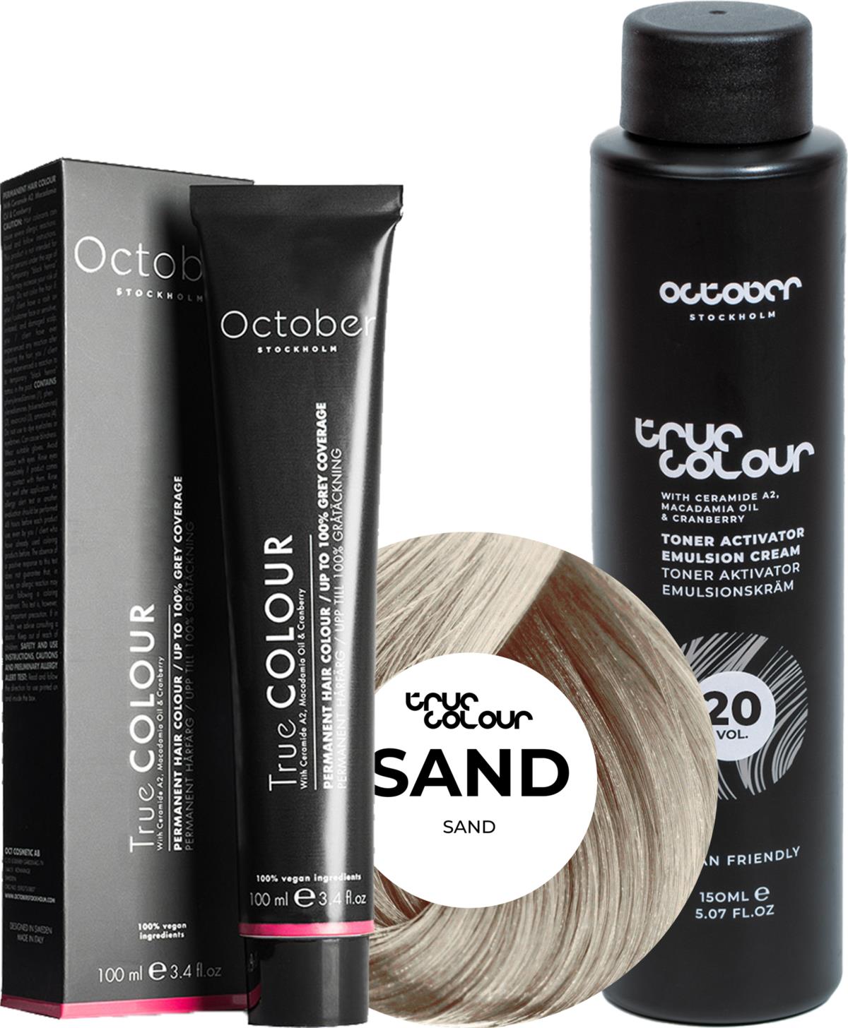 October Stockholm True Colour 20 Vol Colour Activator 150 ml & Colour 100 ml Sand | lyko.com