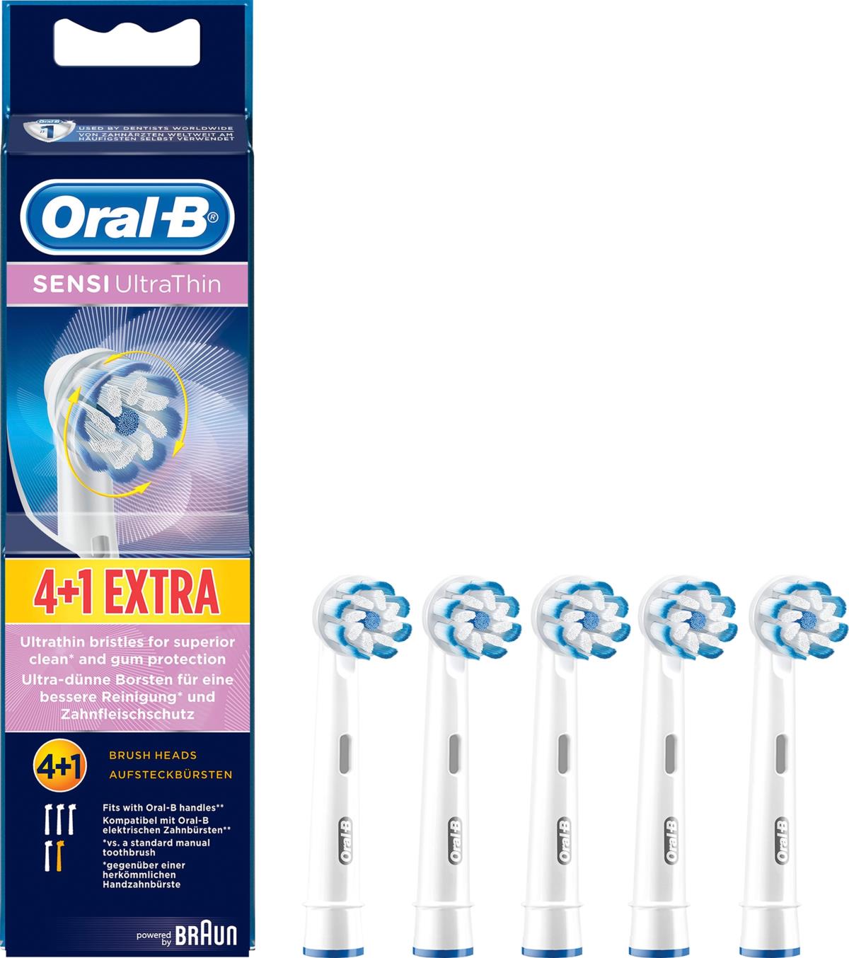 Oral B Sensi UltraThin Sähköhammasharjan vaihtopäät 4 + 1 5 st | lyko.com
