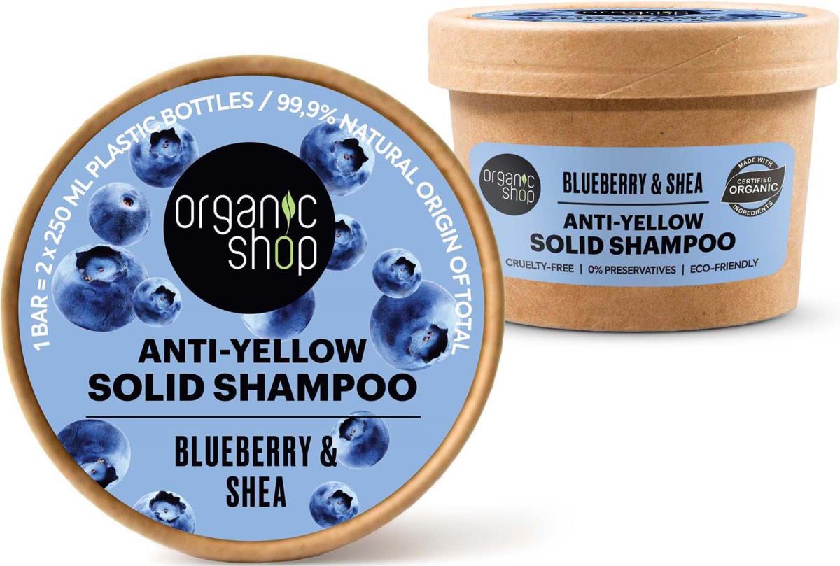 Organic Shop Anti-Yellow Solid Shampoo Blueberry & Shea 60 g | lyko.com