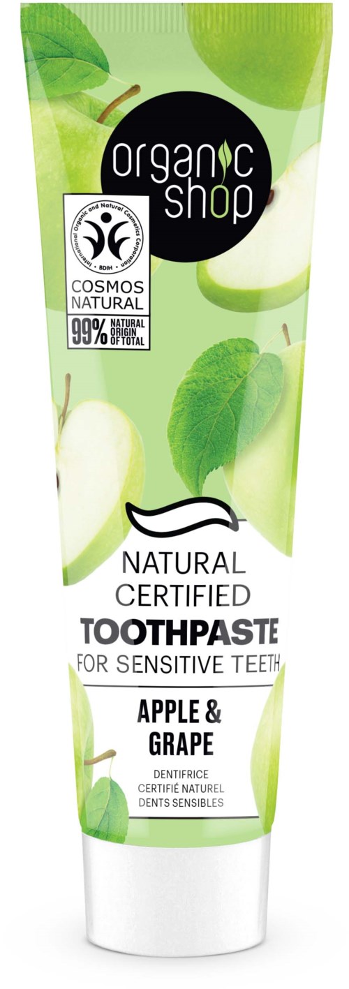 Organic Shop Toothpaste For Sensitive Teeth Apple & Grape 100 g | lyko.com