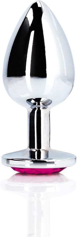 Ouch! by Shots Heart Gem Butt Plug - Large - Silver/Rubellite Pink ...