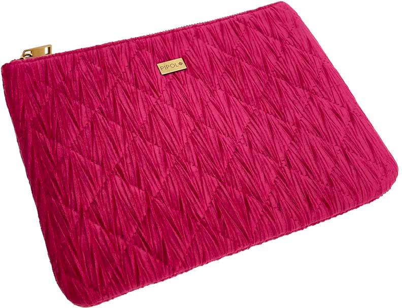 PIPOL BAZAAR Flat Makeup Pouch Quilted Raspberry Red | lyko.com