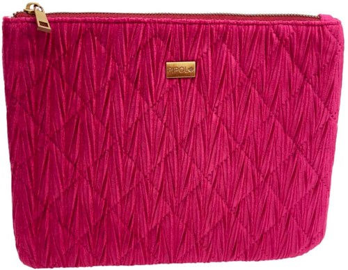 PIPOL BAZAAR Flat Makeup Pouch Quilted Raspberry Red | lyko.com