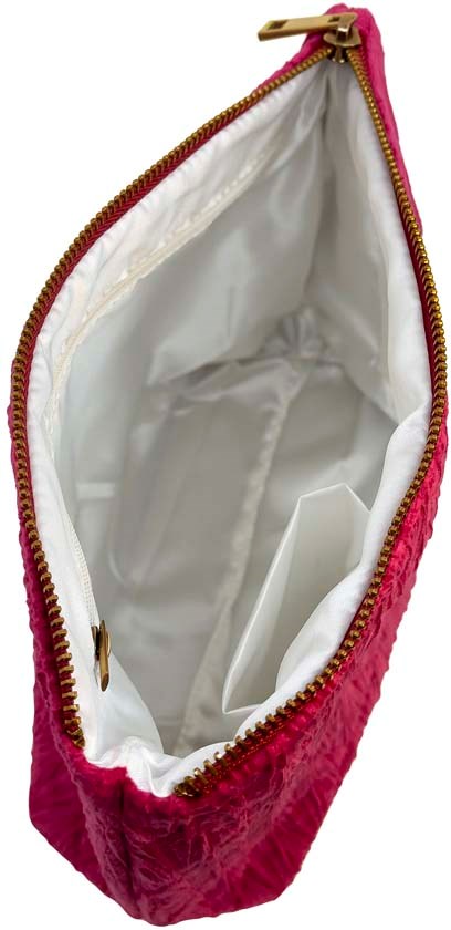 PIPOLS BAZAAR Triangle Cosmetic Bag Quilted Raspberry Red | lyko.com