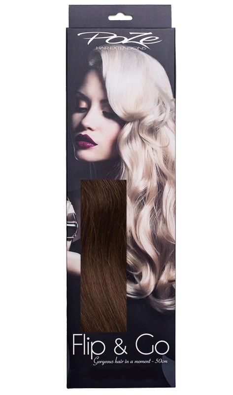 Poze Hairextensions Poze Flip & Go Löshår 1 set 50cm 4B Chocolate Brown ...