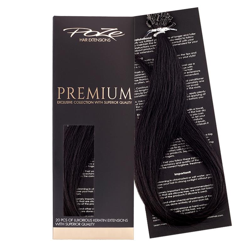 Poze Hairextensions Poze Keratin Premium Extensions 1N Midnight Black ...