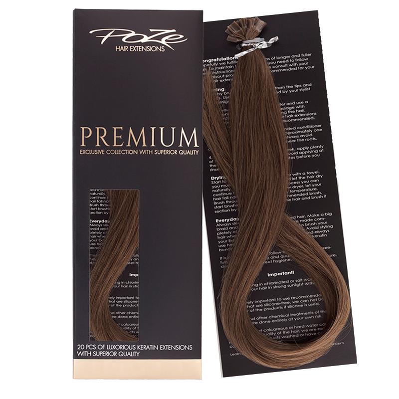Poze Hairextensions Poze Keratin Premium Extensions 7NV Cool Brown 20 ...