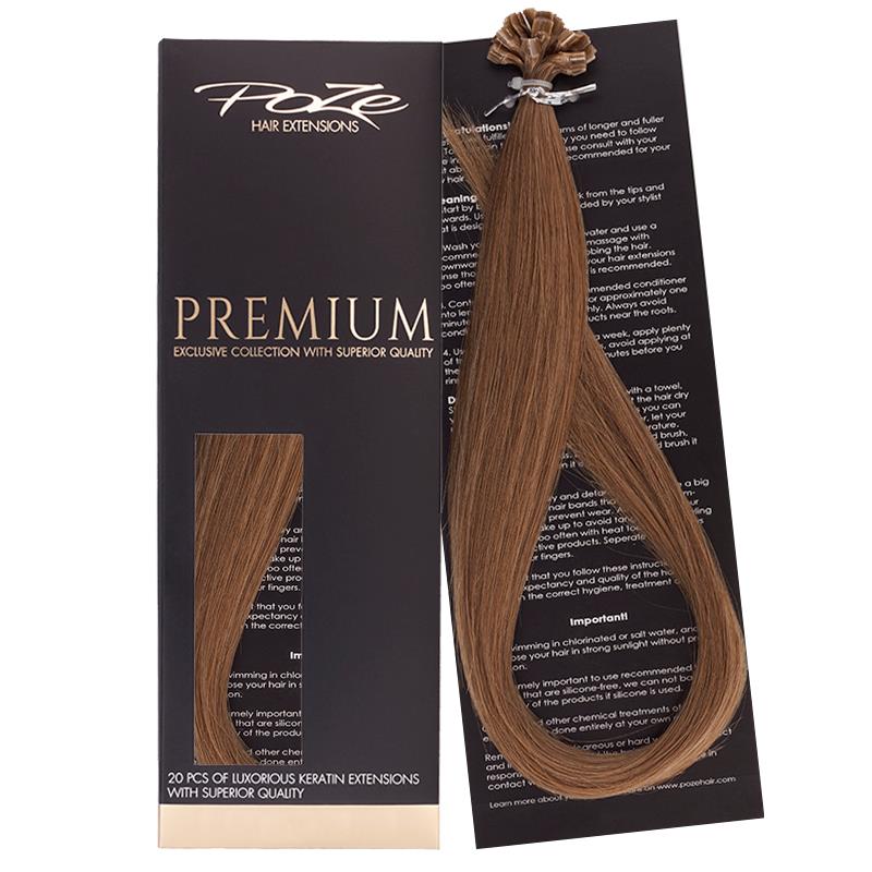 Poze Hairextensions Poze Keratin Premium Extensions 8B Light Brown 20 ...