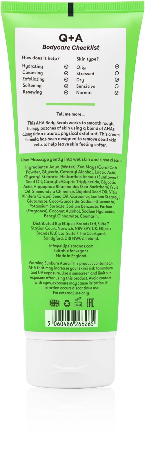 Q+A AHA Exfoliator Body Scrub 250 ml | lyko.com