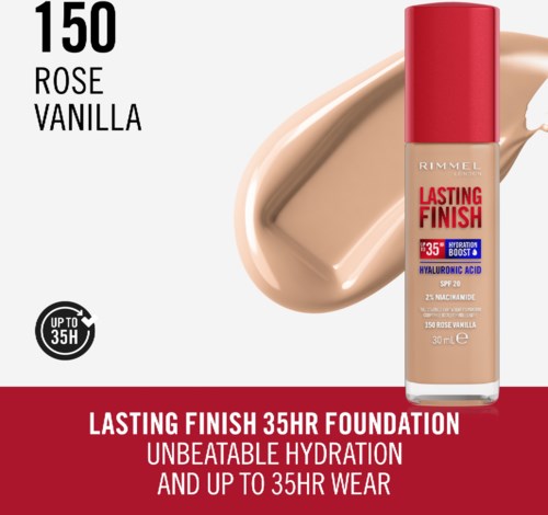 Rimmel Lasting Finish Full Coverage Foundation 150 Rose Vanilla | lyko.com