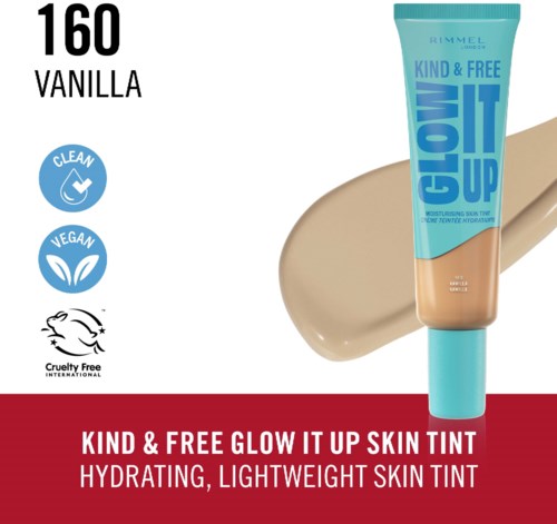 Rimmel Kind & Free Glow It Up Moisturising Skin Tint Vanilla 160 | lyko.com