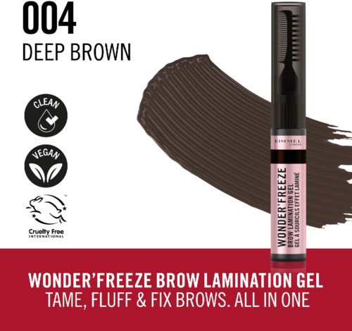 Rimmel Wonder Freeze Brow Lamination Gel 004 Deep Brown | lyko.com