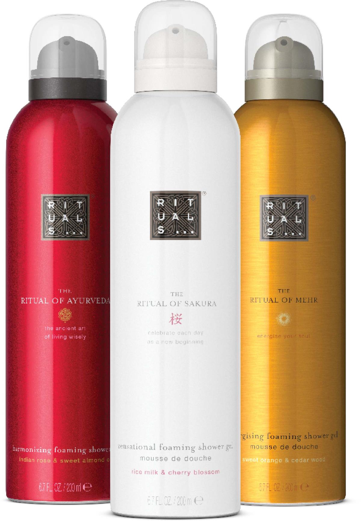 Rituals Foaming Shower Gel Trio Mix - Sweet & Nutty - Floral - Citrus ...