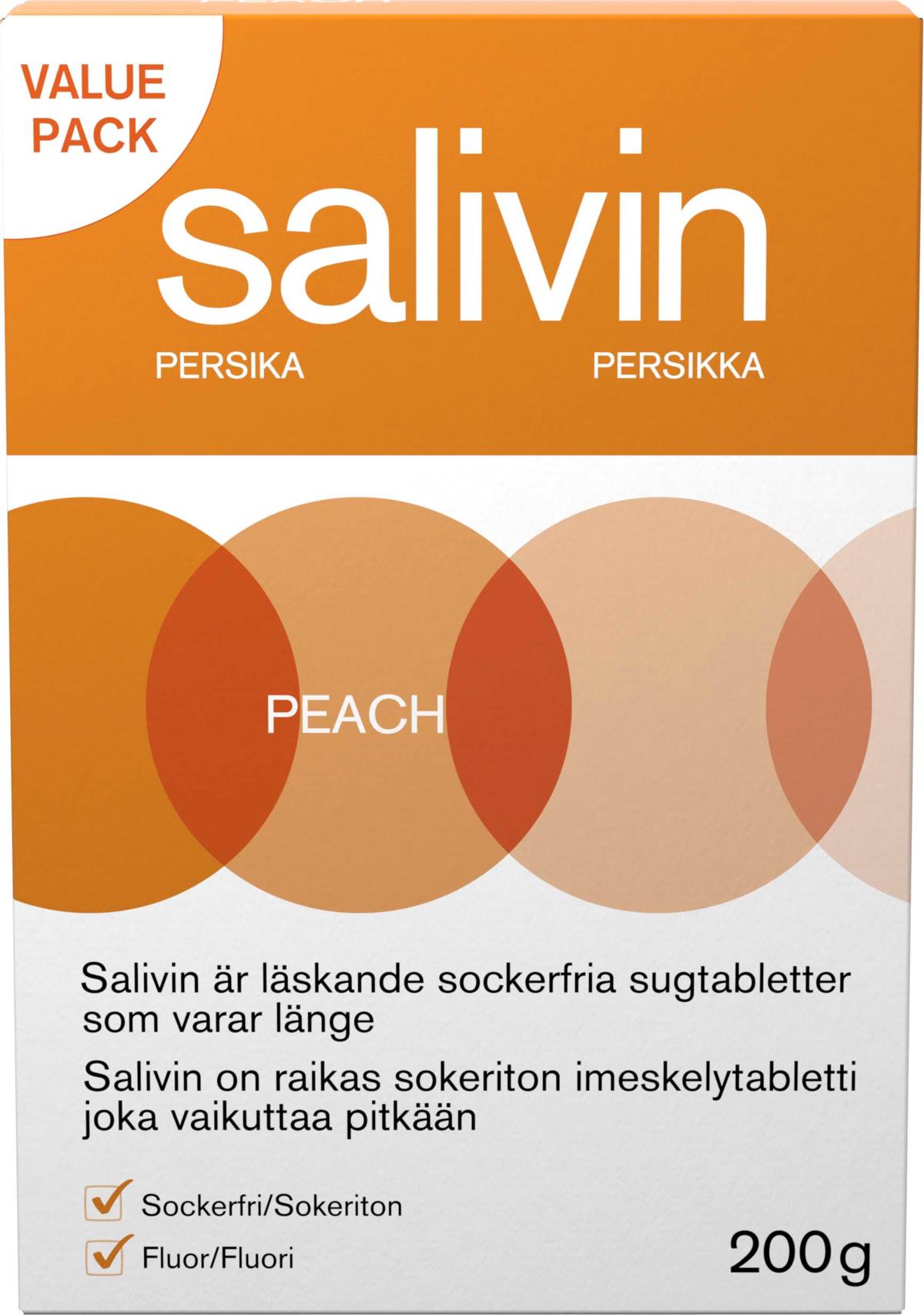 Salivin Sugtabletter Peach 200 g | lyko.com