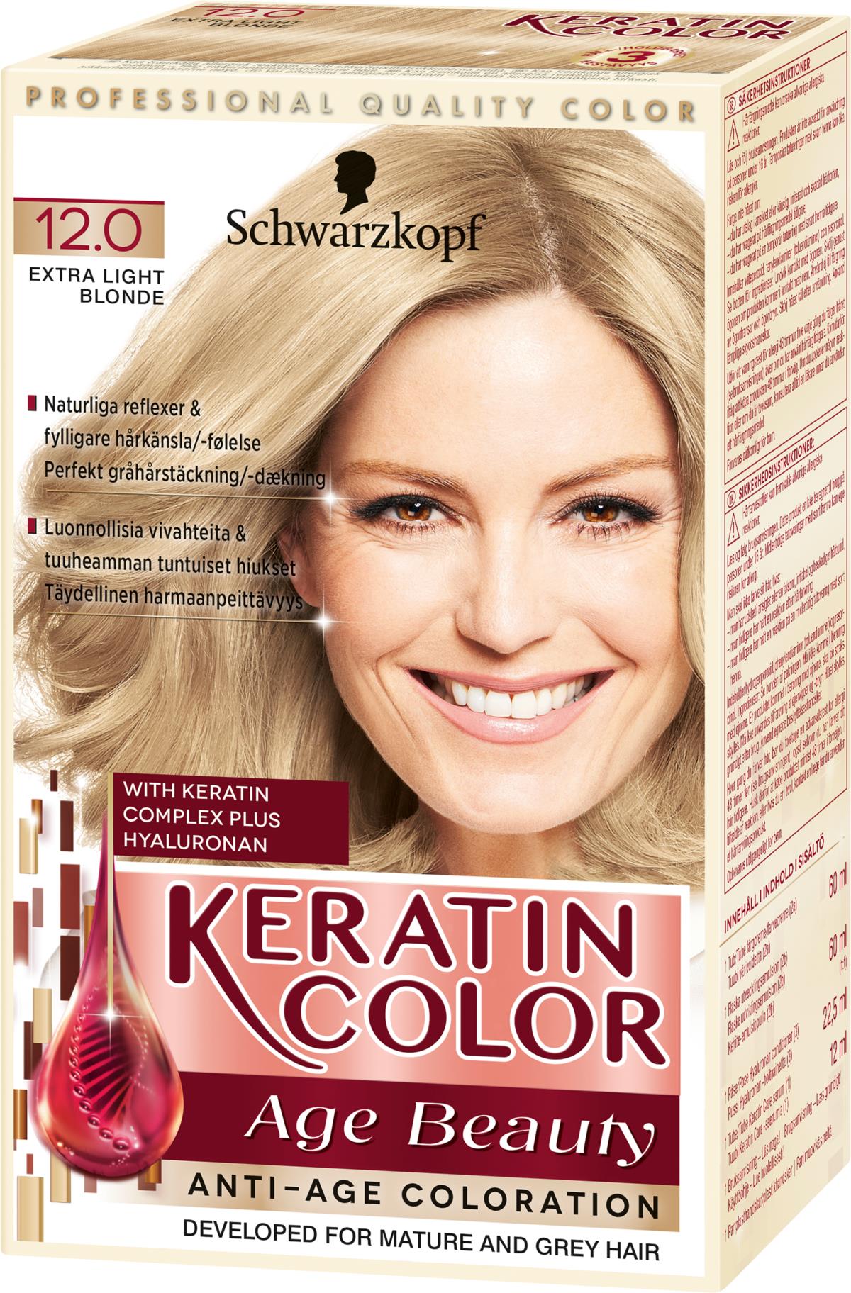 Schwarzkopf Keratin Color Anti-Age Keratin 12.0 Extra Light Blonde ...