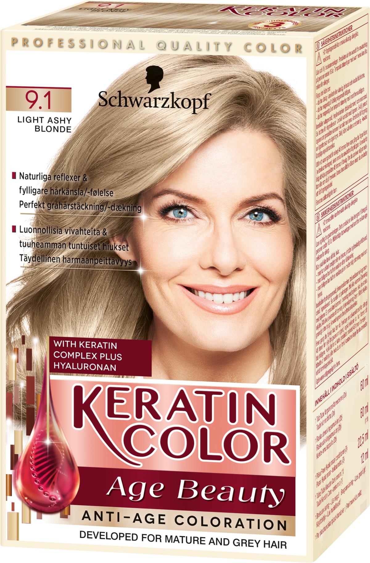 Schwarzkopf Keratin Color Anti-Age Keratin 9.1 Light Ashy Blonde | lyko.com