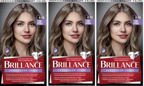 Schwarzkopf Brillance Hair Color 833 Cool Light Brown 3 Pack | lyko.com