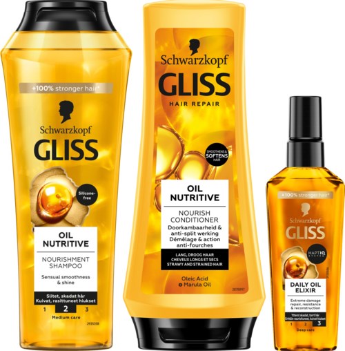 Schwarzkopf Gliss Oil Nutritive Bundle Shampoo 250 ml & Conditioner 200 ...