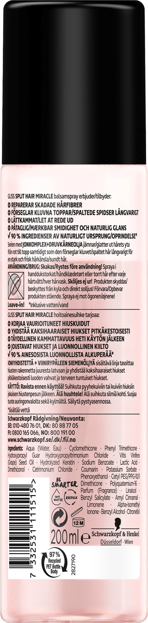 Schwarzkopf Gliss Split Hair Miracle Conditioner Spray 200 ml | lyko.com