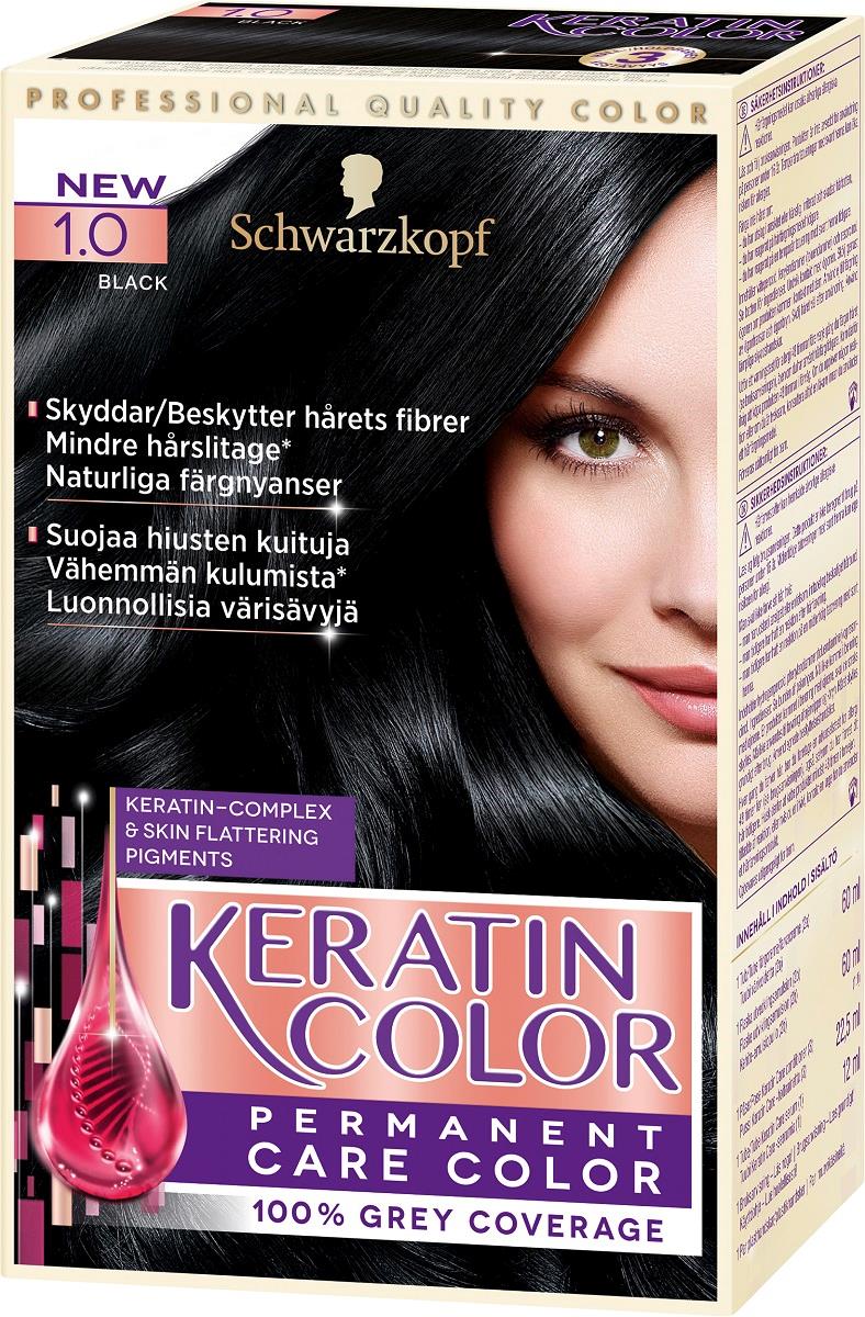 Schwarzkopf Keratin Color 1.0 Black | lyko.com