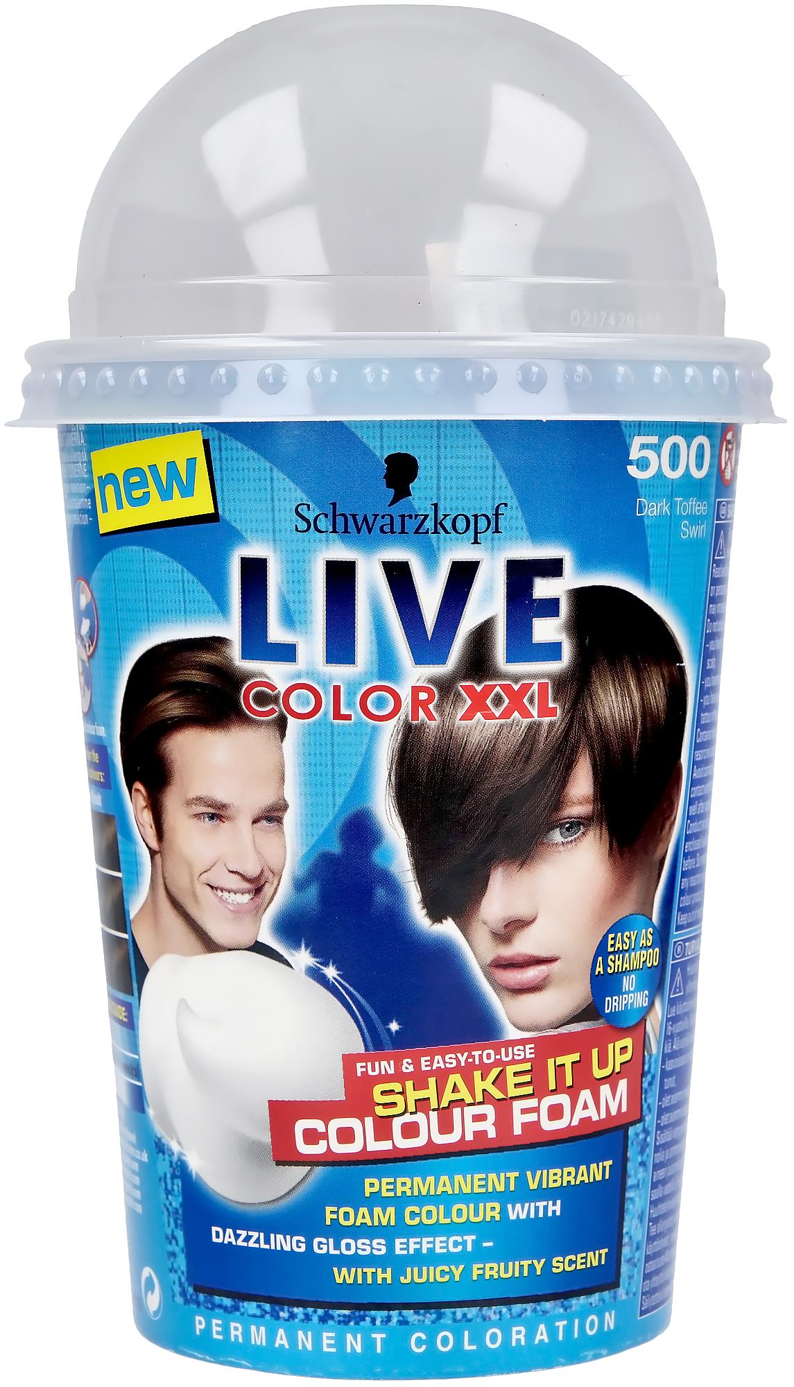Schwarzkopf LIVE Color XXL Shake It Up Colour Foam 500 Dark Toffee ...