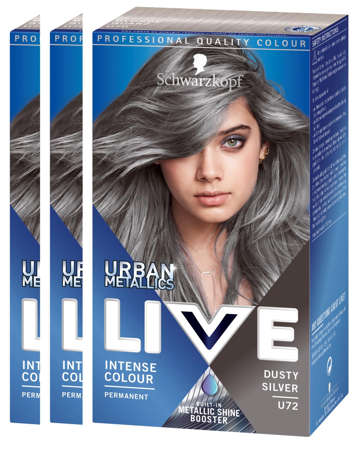 Schwarzkopf LIVE U72 Dusty Silver 3-pack | lyko.com