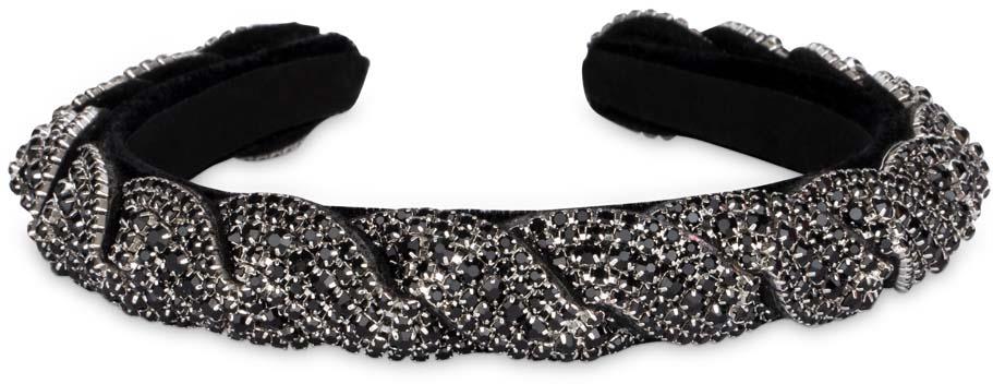 SUI AVA Sarah Crystal Headband Obsidian Black | lyko.com