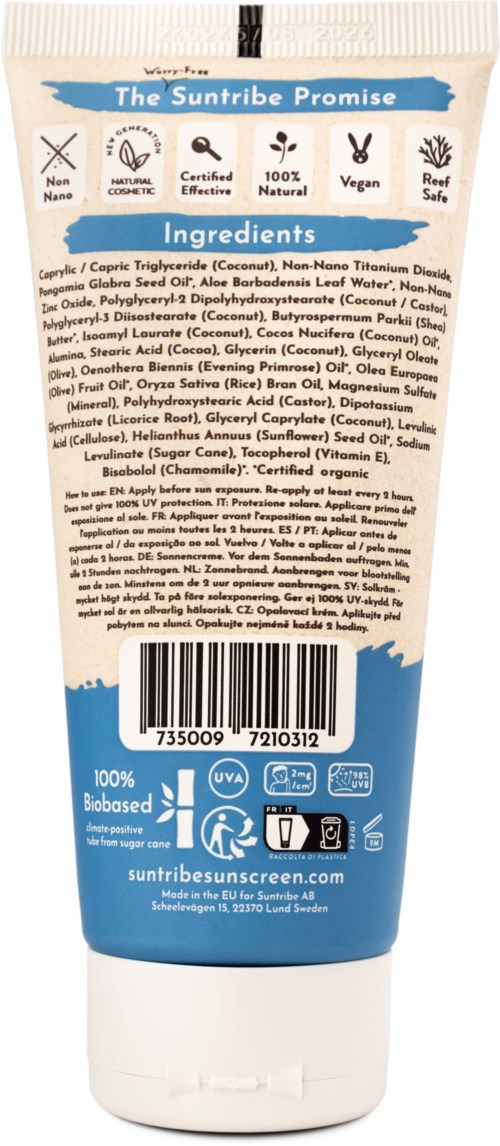 Suntribe Active Natural Mineral Sunscreen SPF 50 100 ml | lyko.com