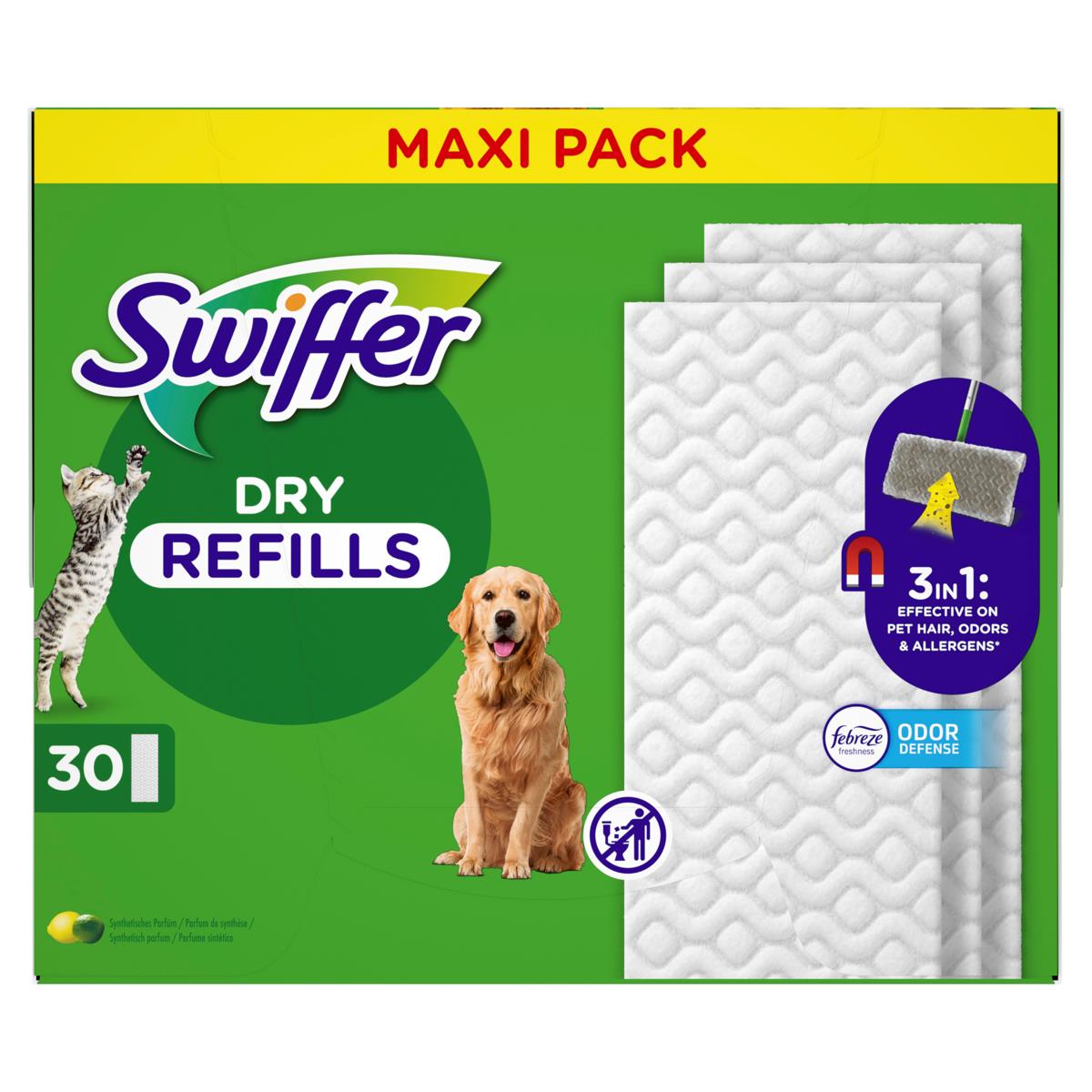 Swiffer Sweeper Dry Floor Pads Refills For Pets Traps And Locks Dust 30 ...